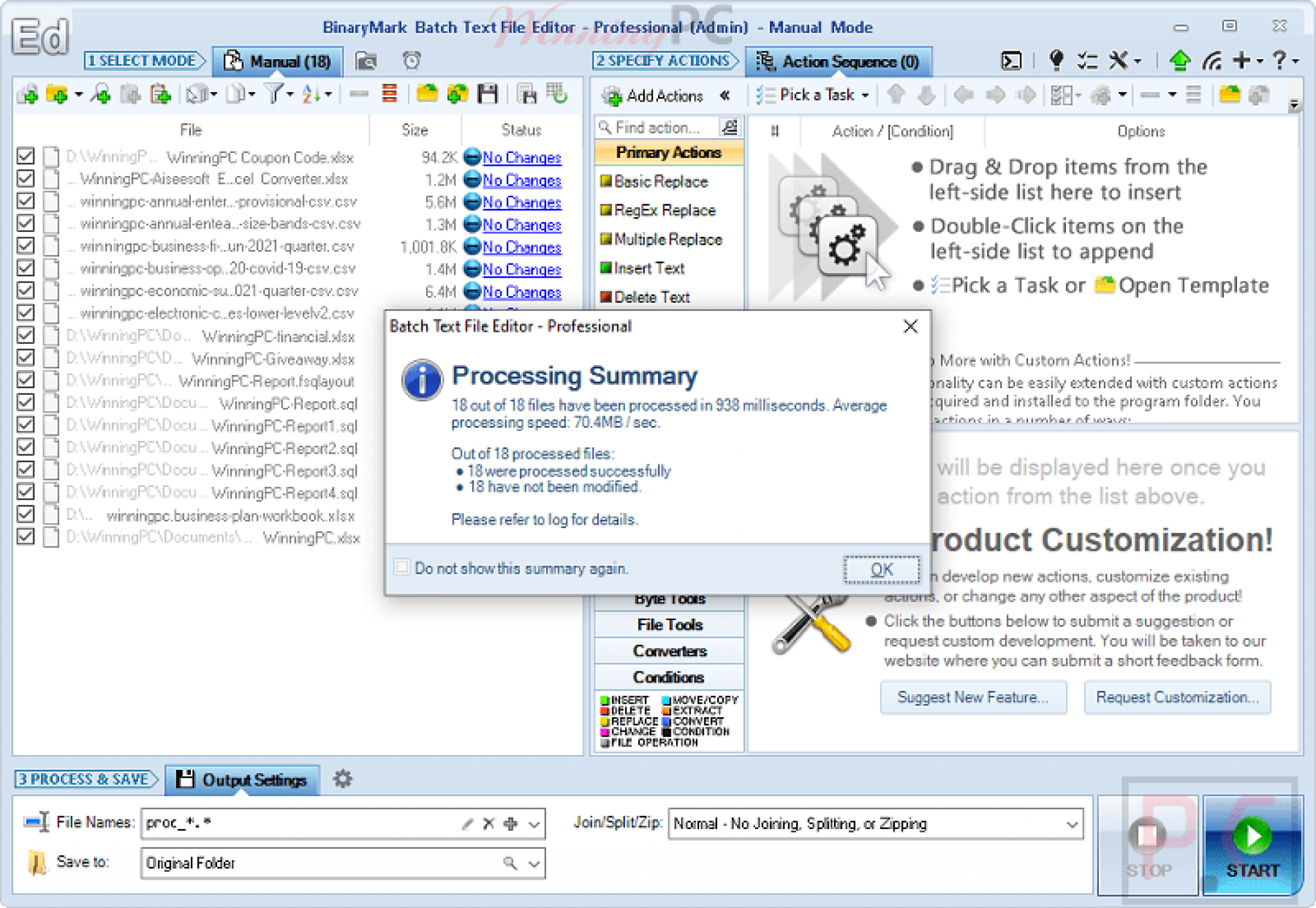 BinaryMark Batch Text File Editor Professional Free Key
