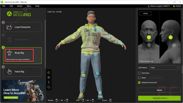 ActorCore AccuRIG Free Download - Automatic Rigging Tool