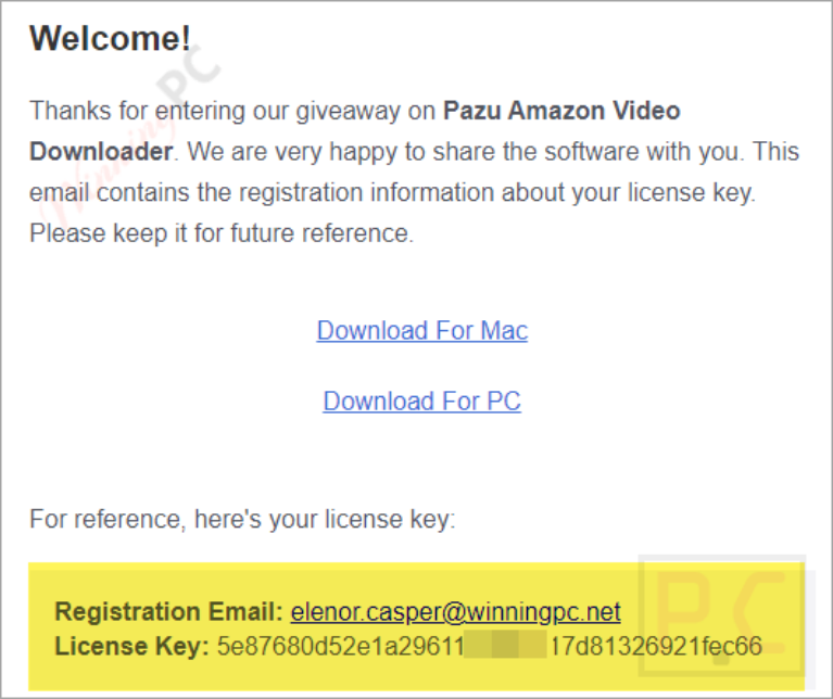 Pazu Amazon Prime Video Downloader Giveaway Key