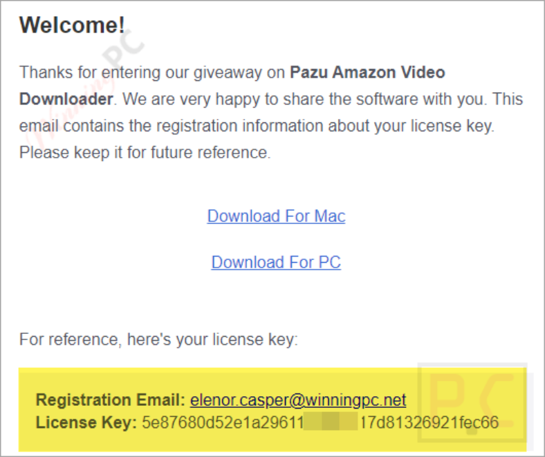 Pazu Amazon Prime Video Downloader Giveaway Key