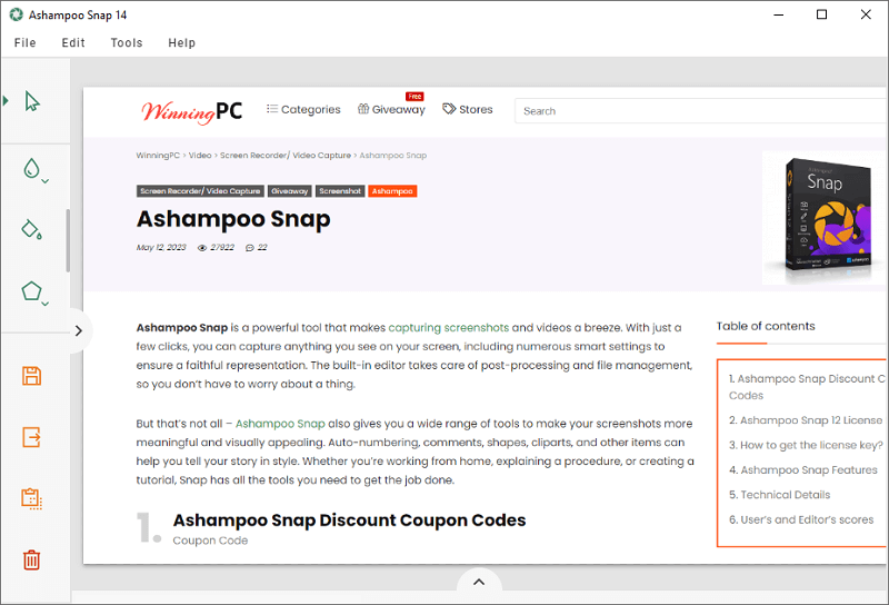 Ashampoo Snap 14 Giveaway License Key Free 2023
