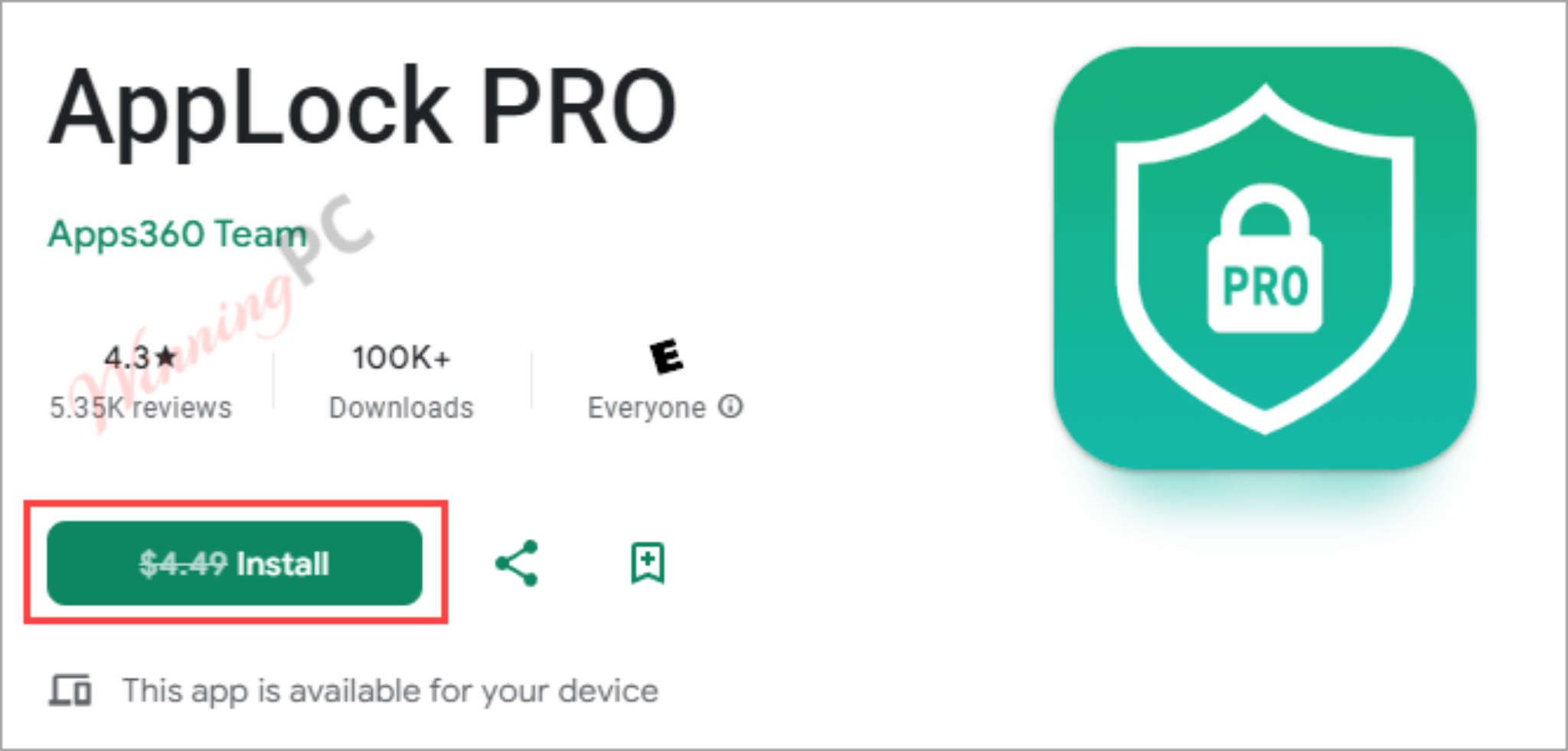AppLock PRO App for Android Giveaway Free Download