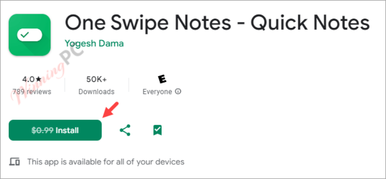 One Swipe Notes - Quick Notes for Android Giveaway