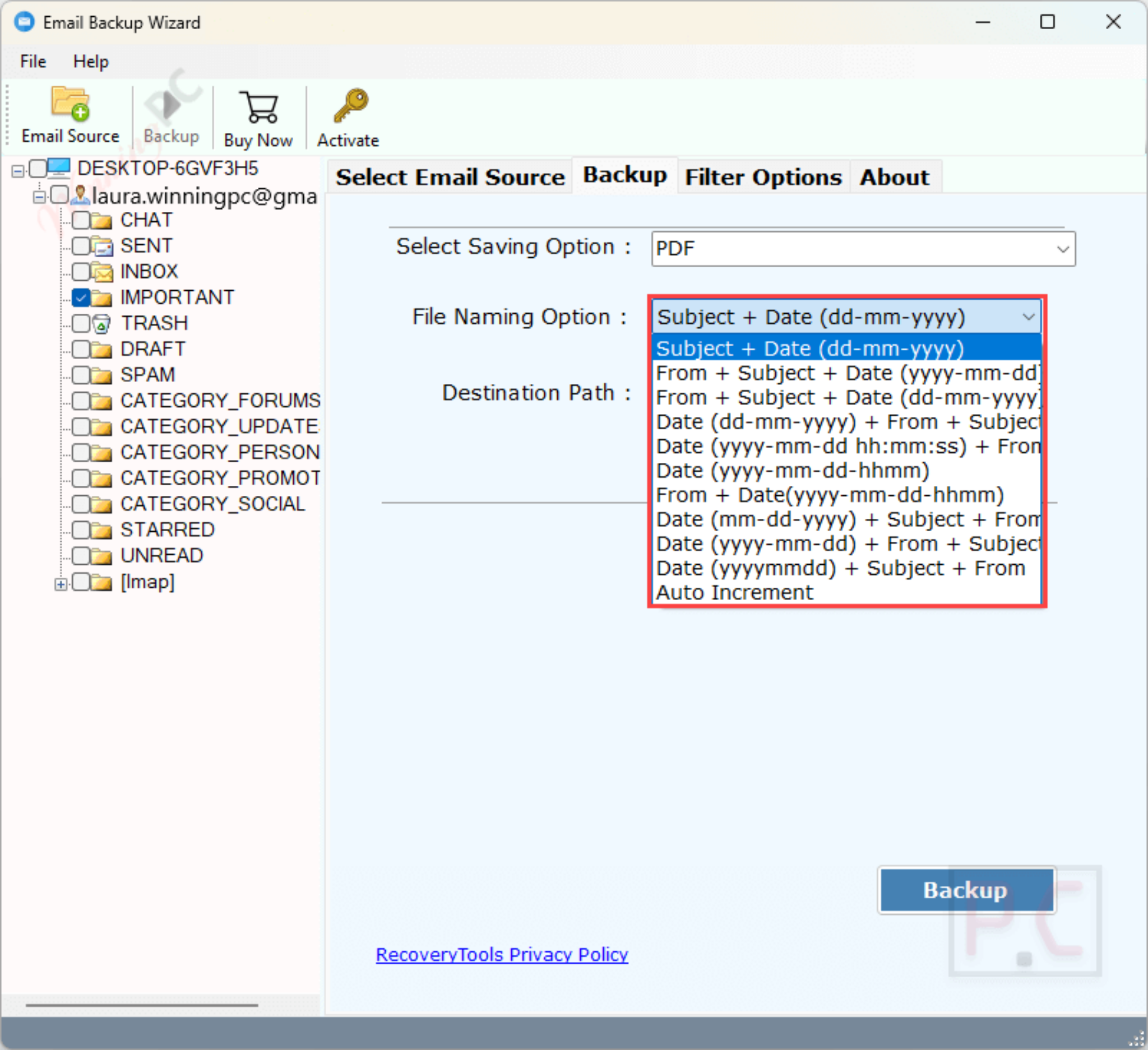 RecoveryTools Email Backup Wizard 25% Coupon Codes 2026