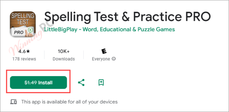 Spelling Test & Practice PRO for Android Giveaway