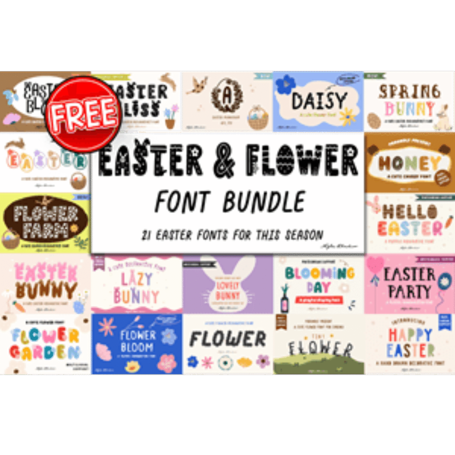 The Easter and Flower Font Bundle Giveaway Download