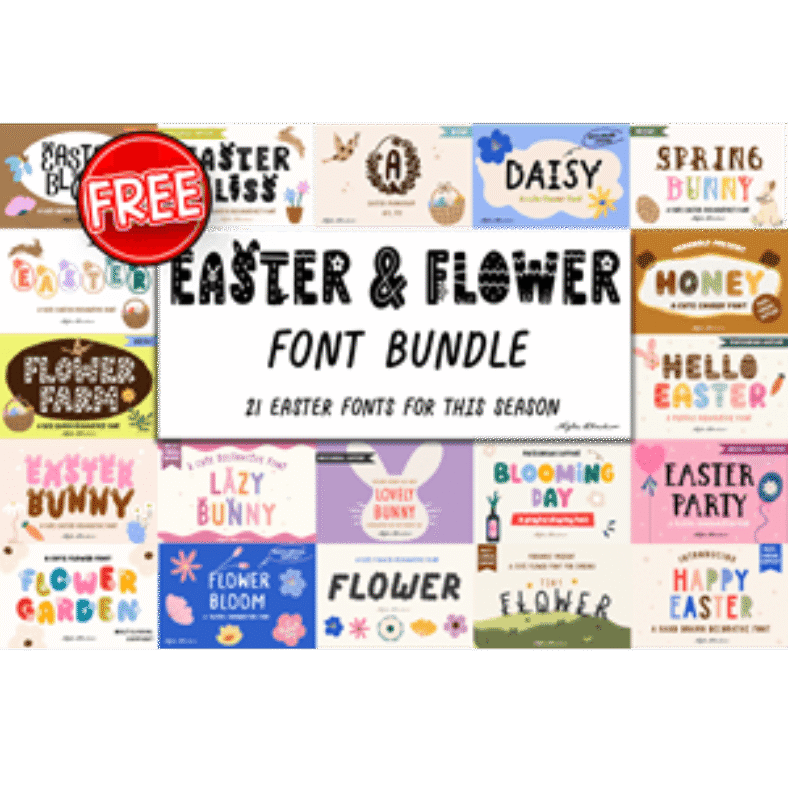 The Easter and Flower Font Bundle Giveaway Download